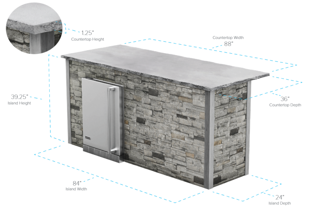 Luxury Refrigeration Bar Island - RTA Outdoor Bar Island Series